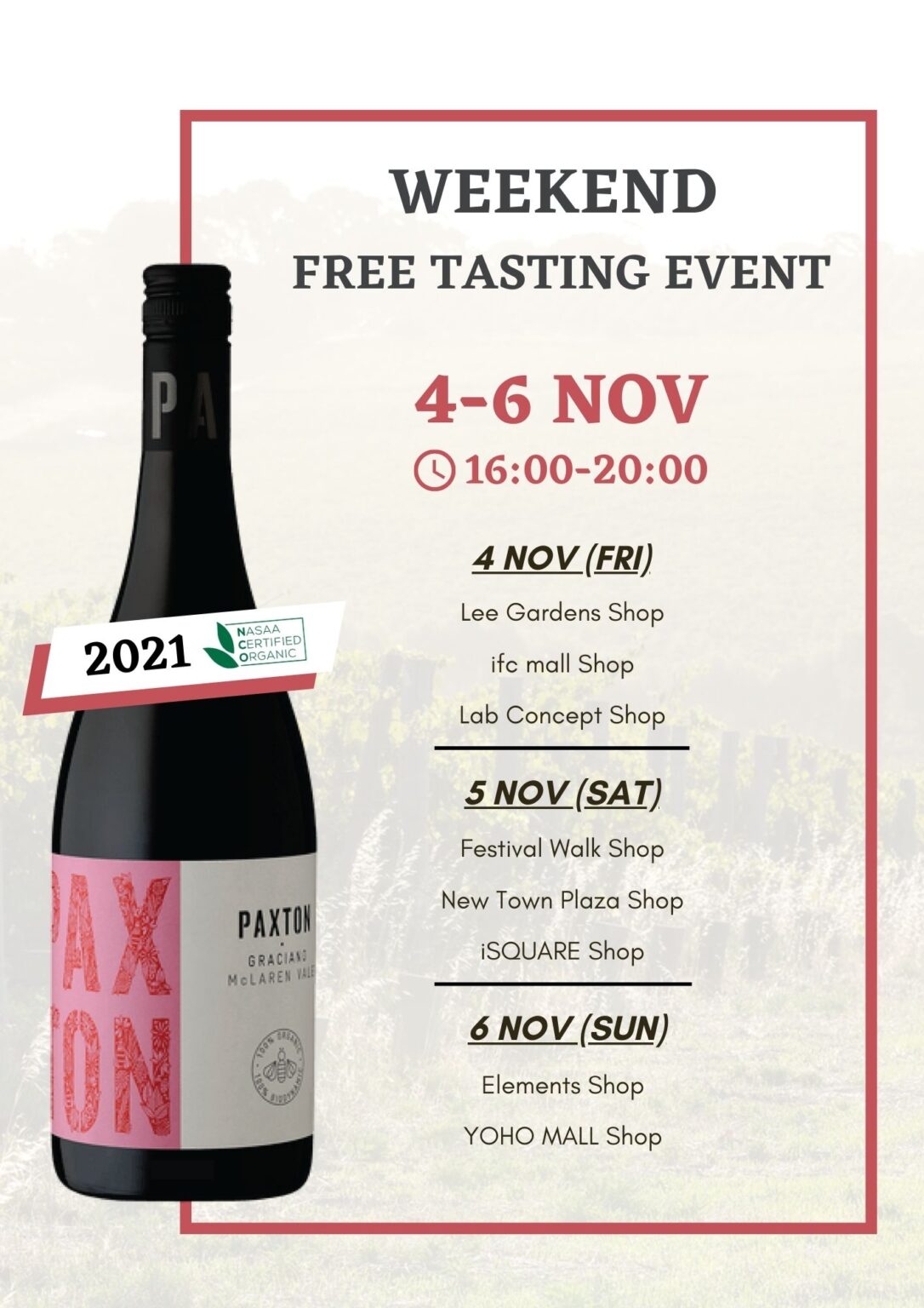 Weekend Free Tasting Event - Paxton Graciano McLaren Vale 2021 ...