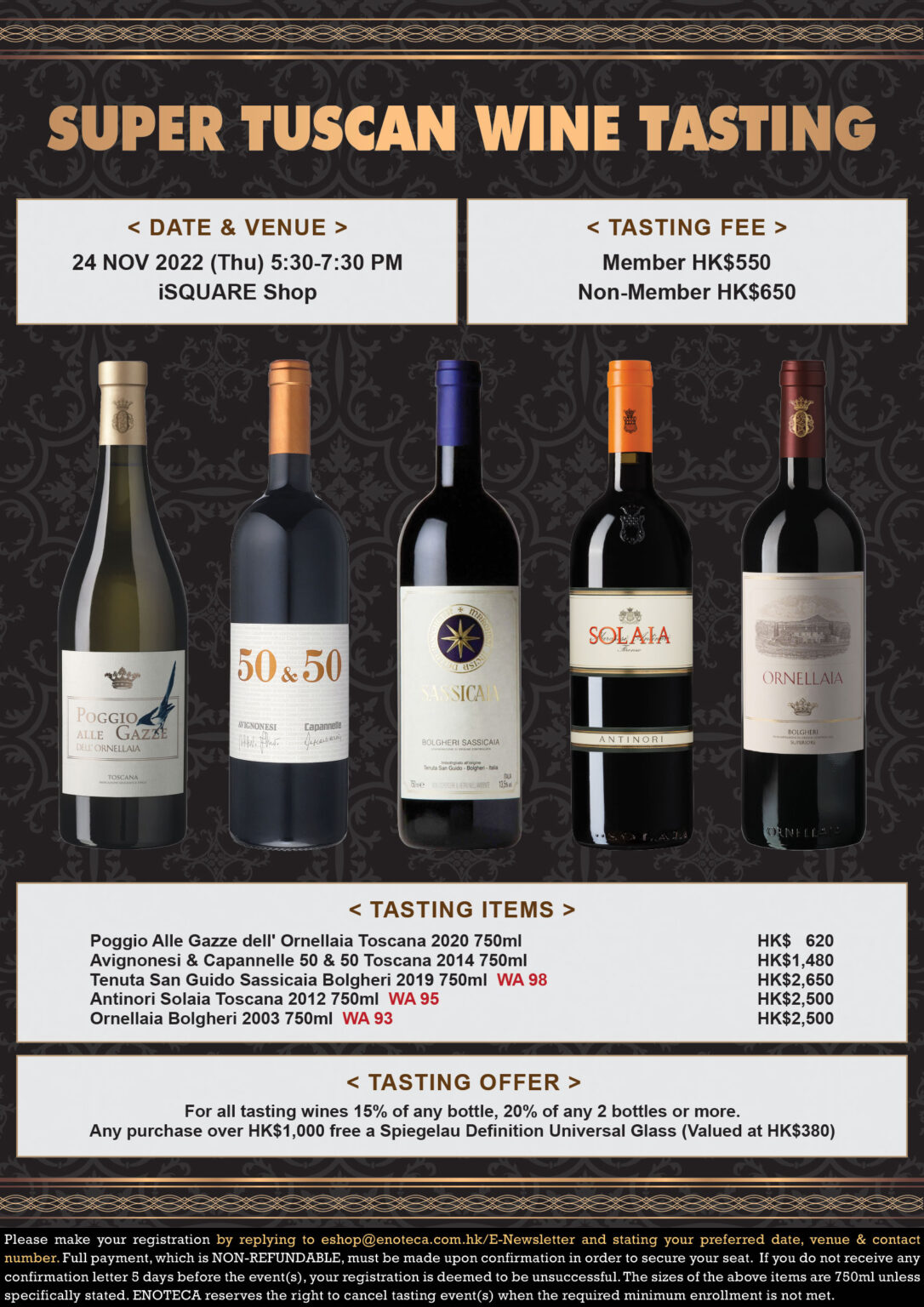 Super Tuscan Wine Tasting Enoteca Wine